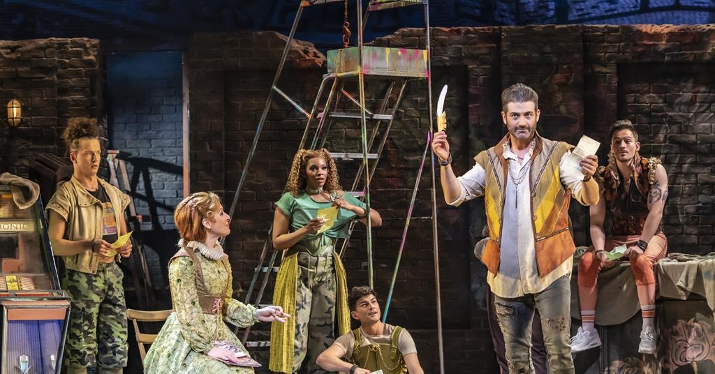 Imagery of the & Juliet musical shows colourful sets and The Greatest ...